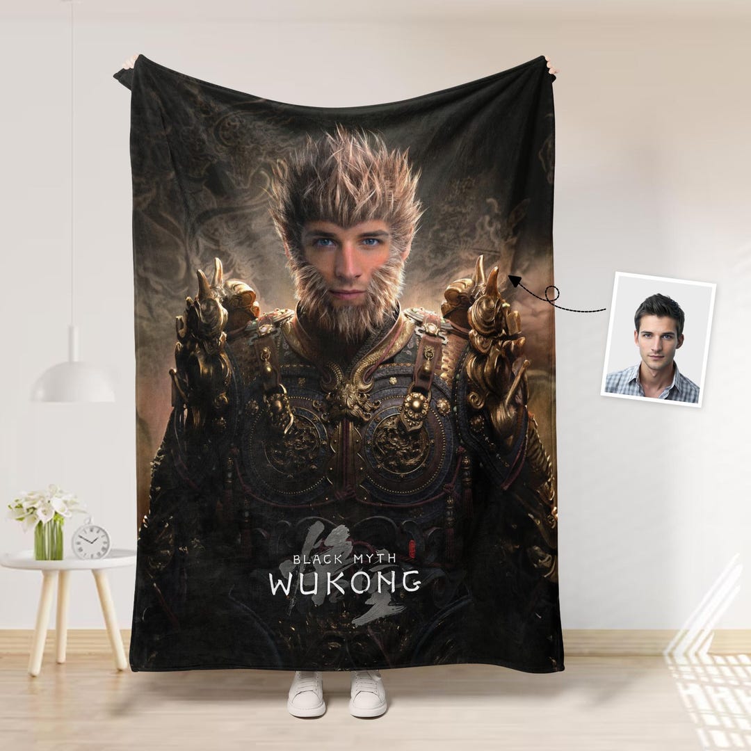 Black Myth Wukong Blanket, Custom Wukong Blanket, Black Myth Gift ...