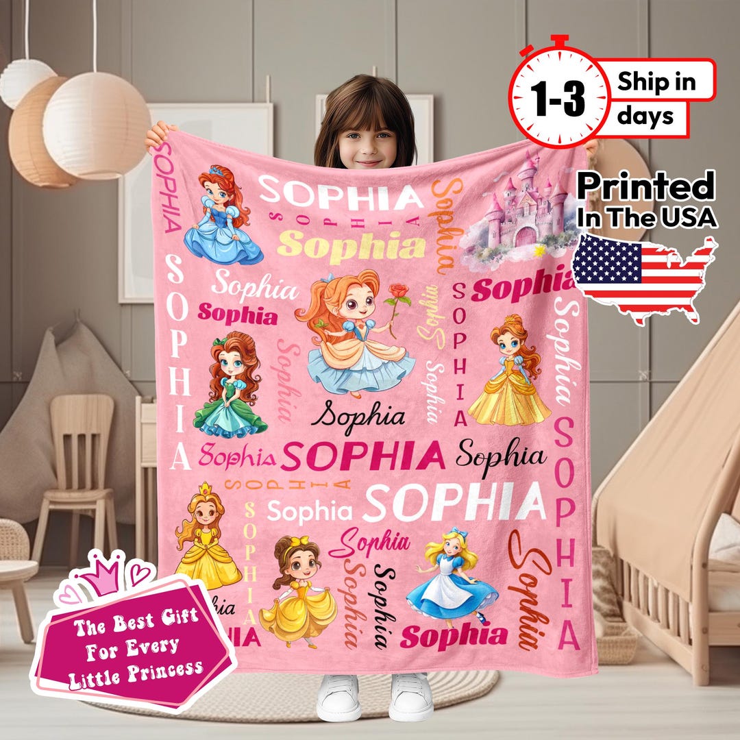 Personalized Blankets for Girls, Kids Custom Name Blanket, Queen ...