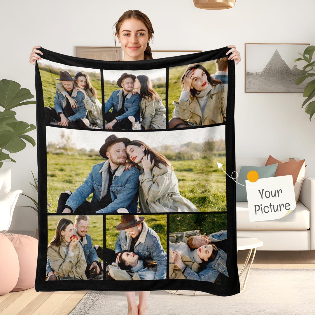 Custom Photo Blanket, Personalized Blanket With Photo, Custom Memorial ...