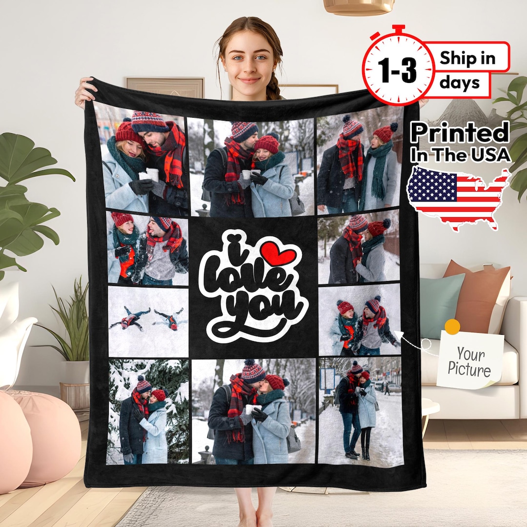 Custom Photo Blanket, Personalized Picture Blanket Gifts, Custom ...