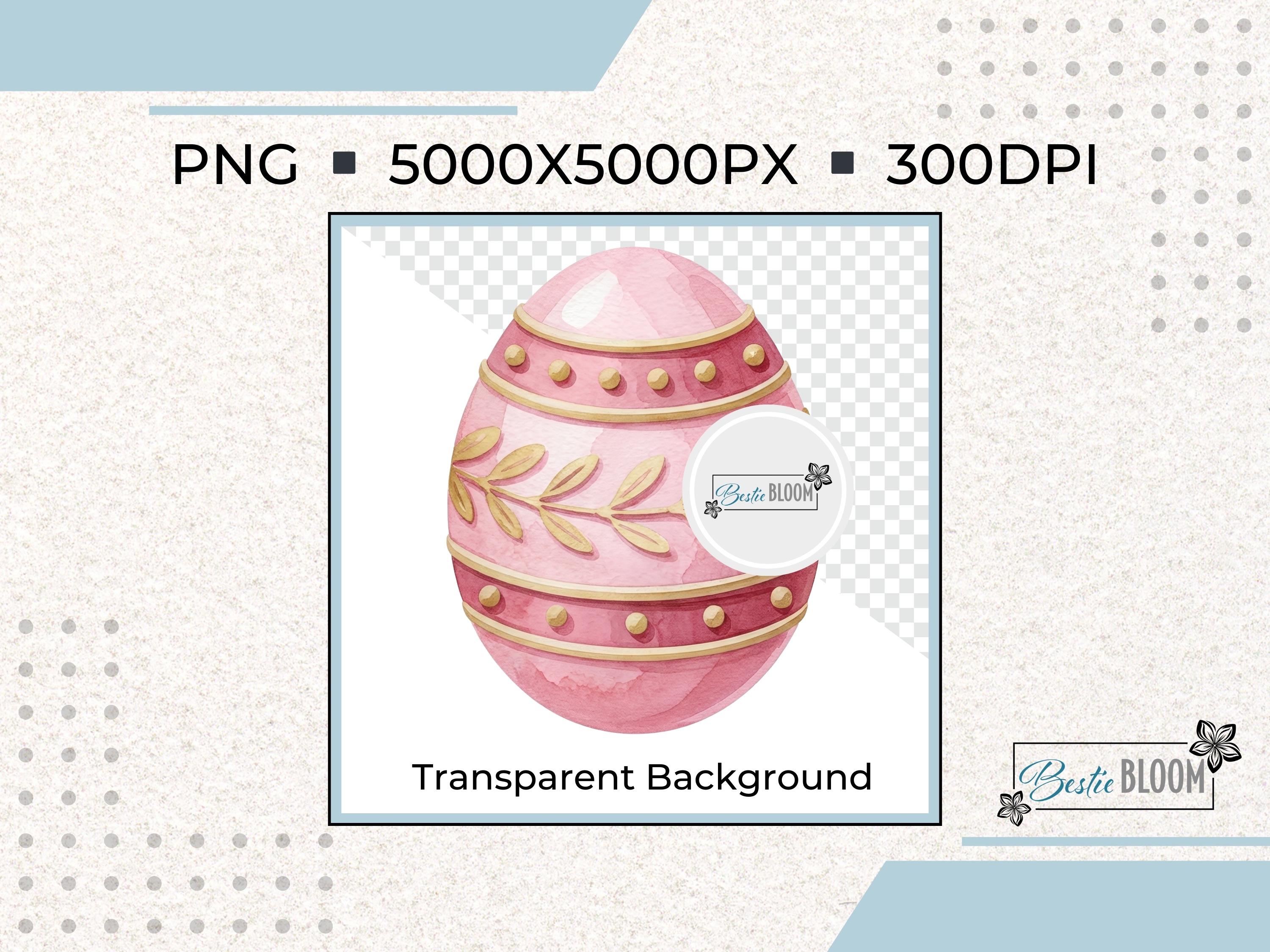 Easter Egg PNG Clipart Bundle: Watercolor Graphics, 300 Dpi Transparent ...