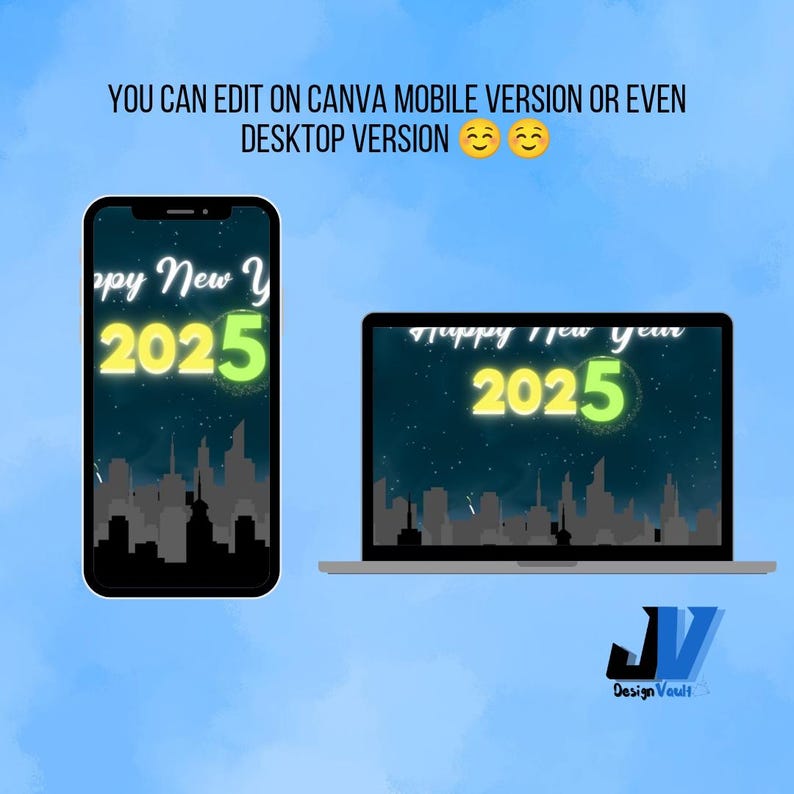 New Year Templates | Canva Template | Editable | New Year Greetings ...