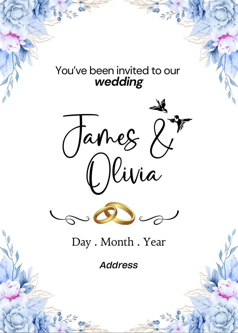 Simple Wedding Invitation Card - Etsy