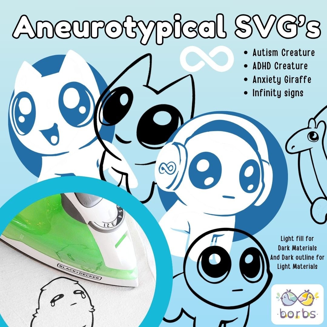 Downloadable .svg Files: TBH Creature, IDK Anxiety Giraffe, ADHD ...