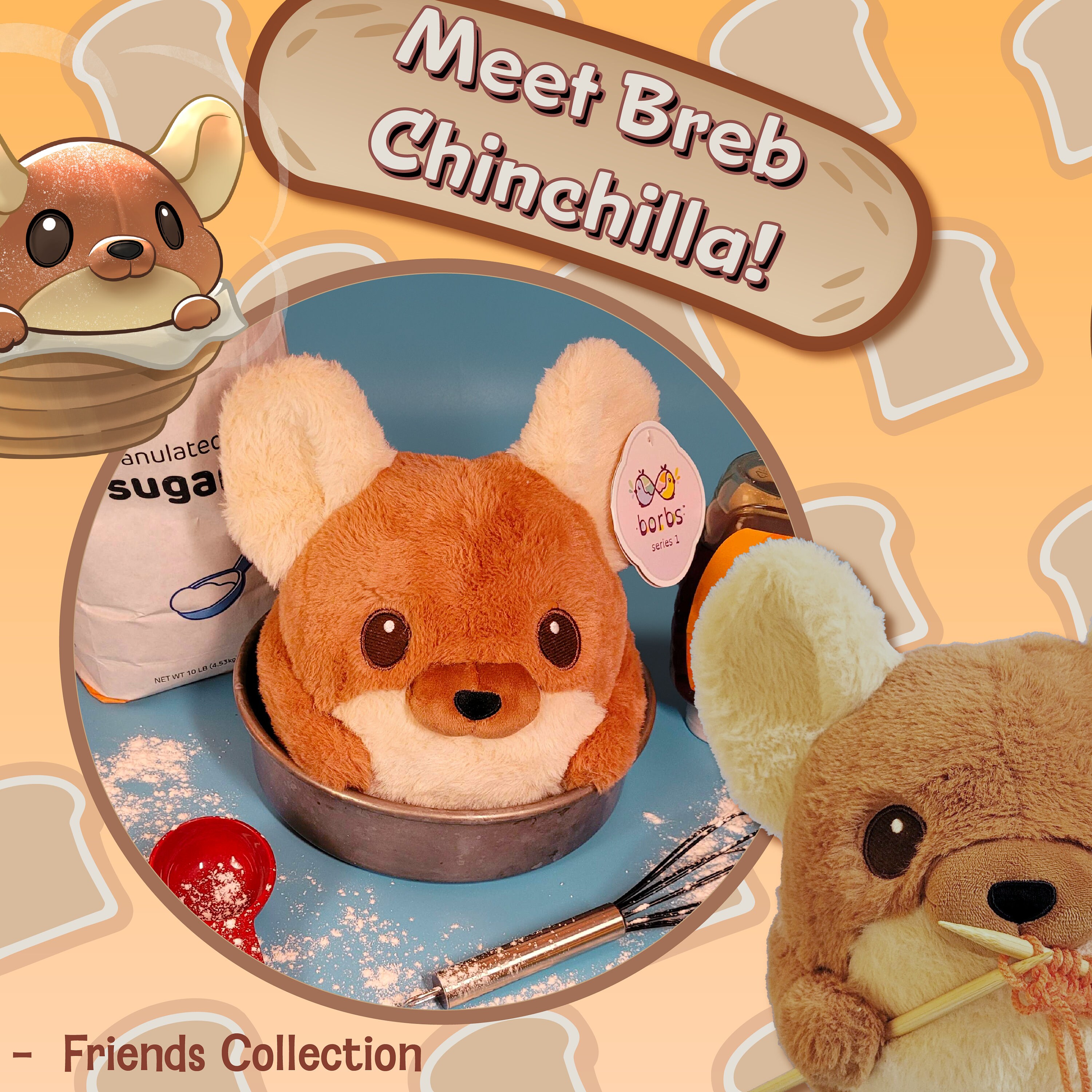 Breb Chinchilla Plushie | Large 9" Tall Stuffed Animal, Sensory ...