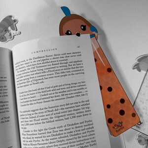 8.5 X 2.5 Bookmark, Boba Borb Laminated Cardstock Bookmark, Cute Kawaii ...
