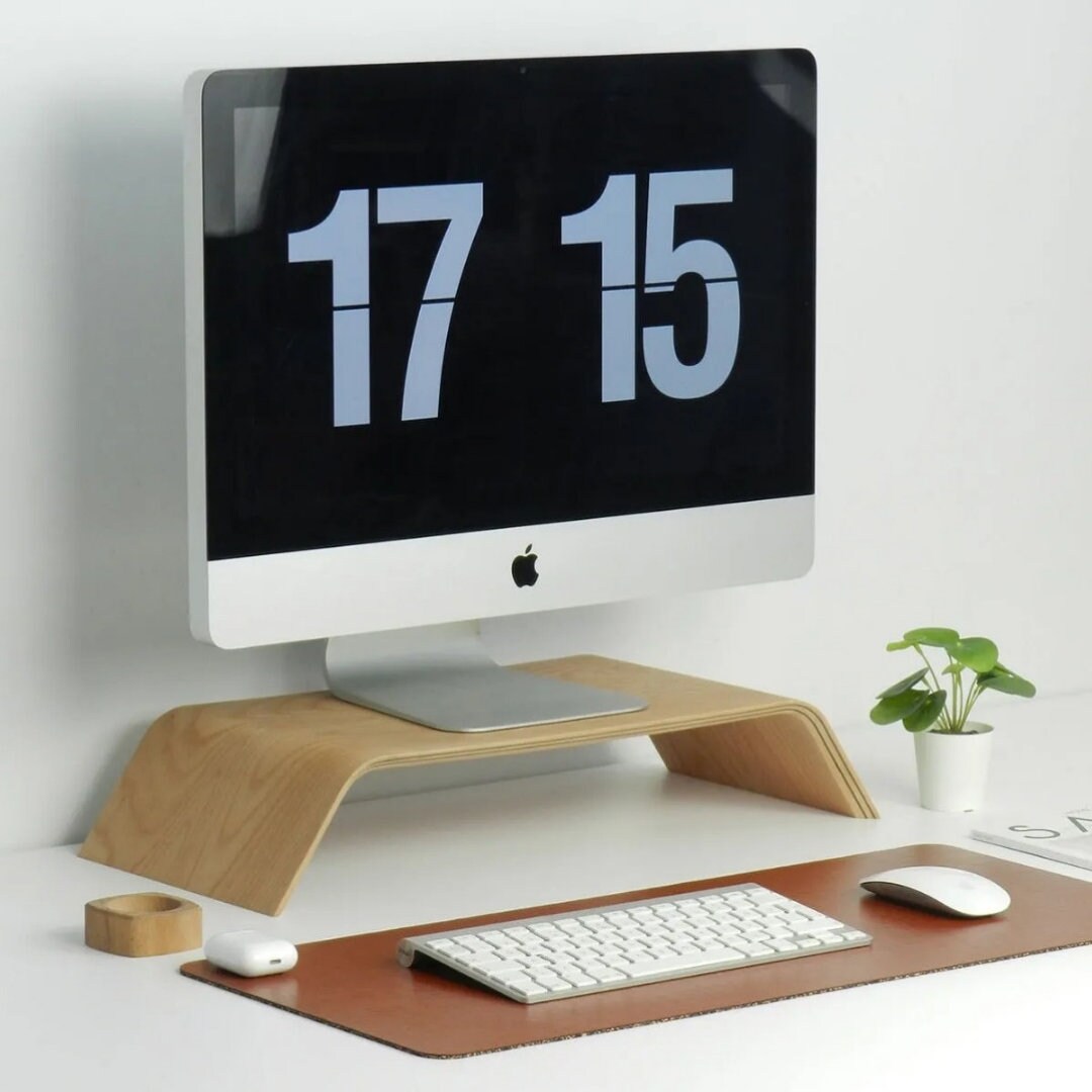 Monitor Stand Wood Monitor Stand WALNUT Gift for Her Gift for - Etsy