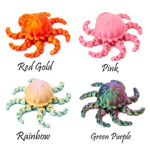 3d Printed Articulated Octopus, Realistic Articulated Octopus, Fidget ...