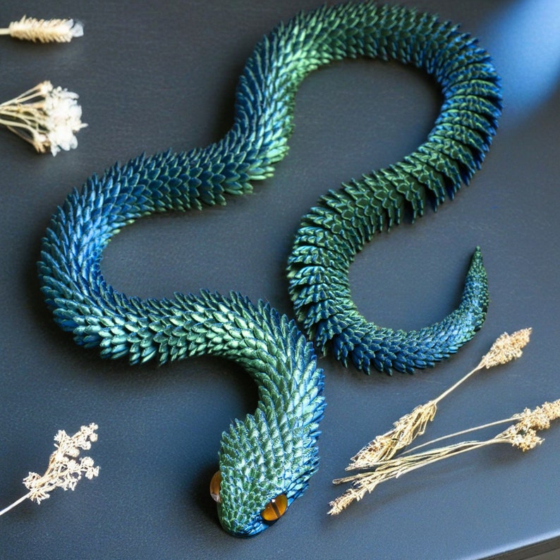 Articulated Boa, Fidget Toy, Customized Snake Eye Color, 75cm 3D ...