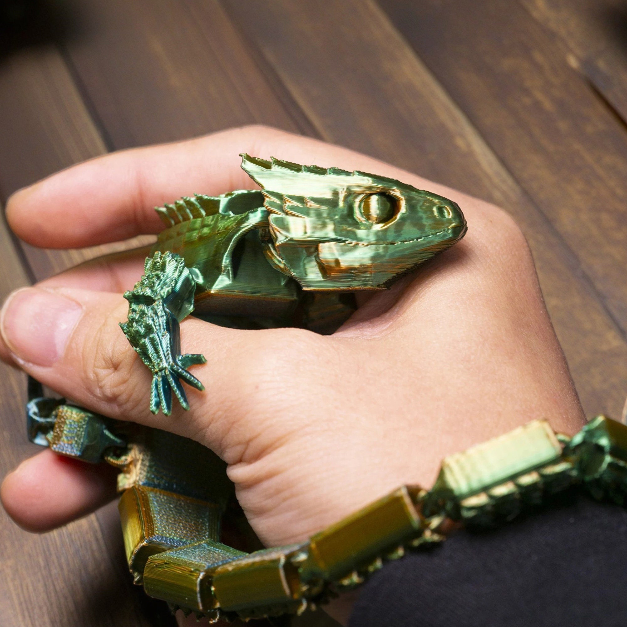 3D Printed Lizard, Fidget Toy, Flexible Toy, Fun 3D Printed Alligator ...