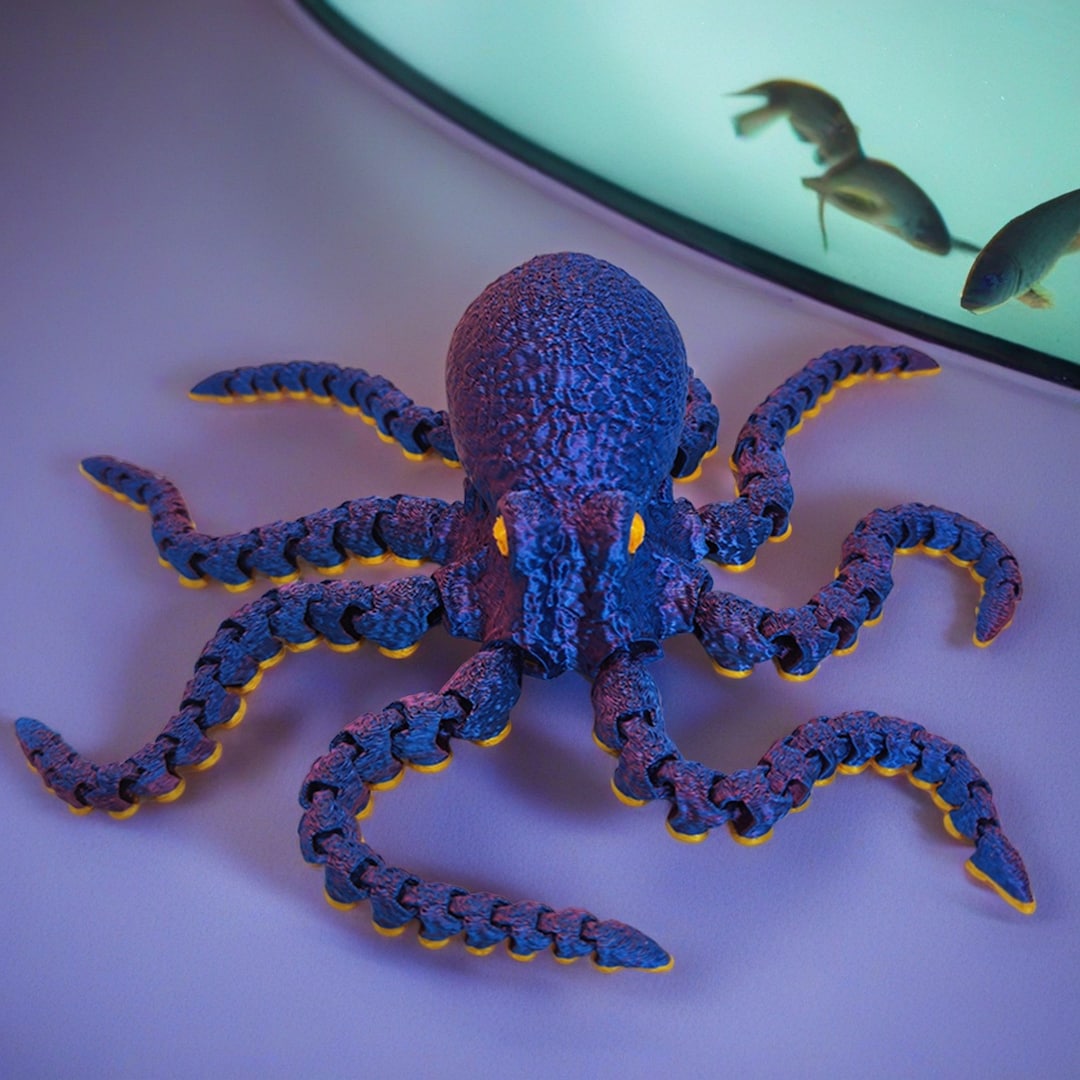 3D Printed Articulated Octopus,handmade Children's Toys,octopus ...