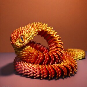 Articulated Boa, Fidget Toy, Customized Snake Eye Color, 75cm 3D ...