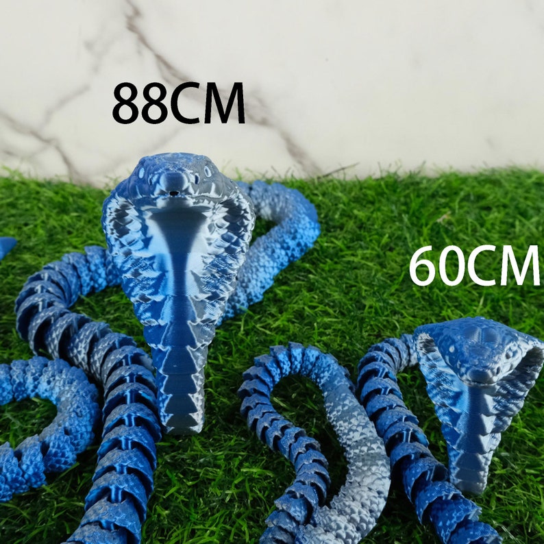 3d Printed Cobra, Fidget Sensory Toy, Articulated Cobra, Customizable ...