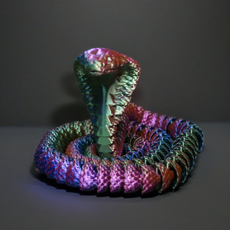 3d Printed Cobra, Fidget Sensory Toy, Articulated Cobra, Customizable ...