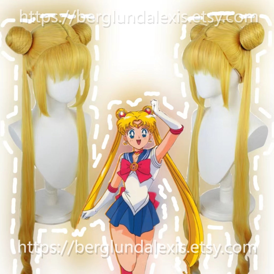 Cute Long Blond Anime Sailor Moon Cosplay Tsukino Usagi Cosplay Wig ...