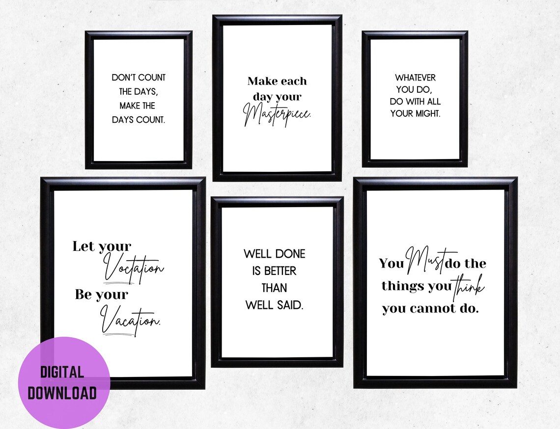 Inspirational Quotes, Motivational Wall Art, Positive Inspirational Art ...