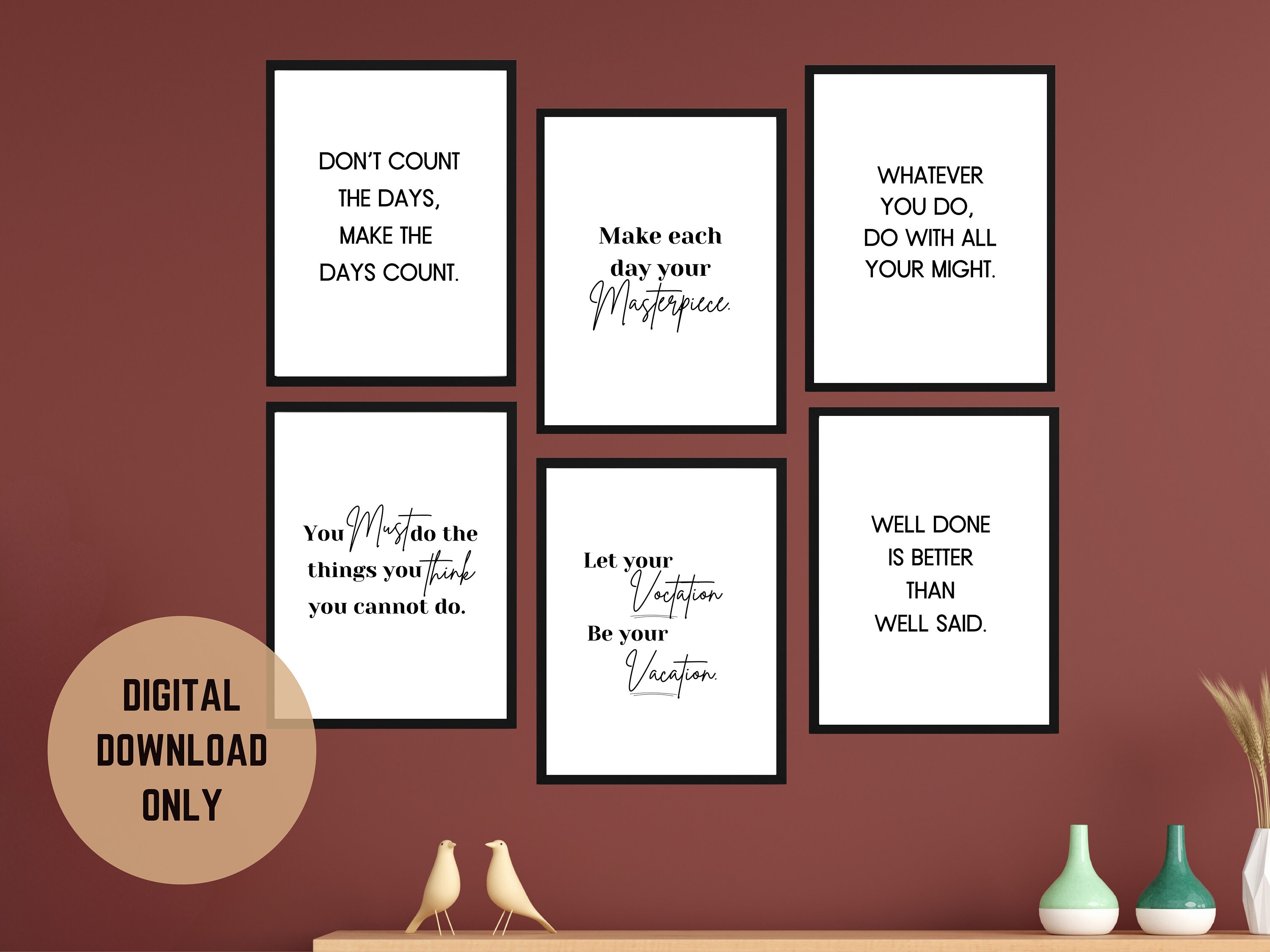 Inspirational Quotes, Motivational Wall Art, Positive Inspirational Art ...