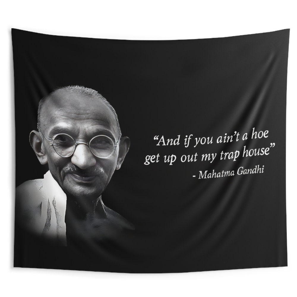 Gandhi Funny Tapestry Motivational Tapestry Funny Meme Tapestry Wall ...