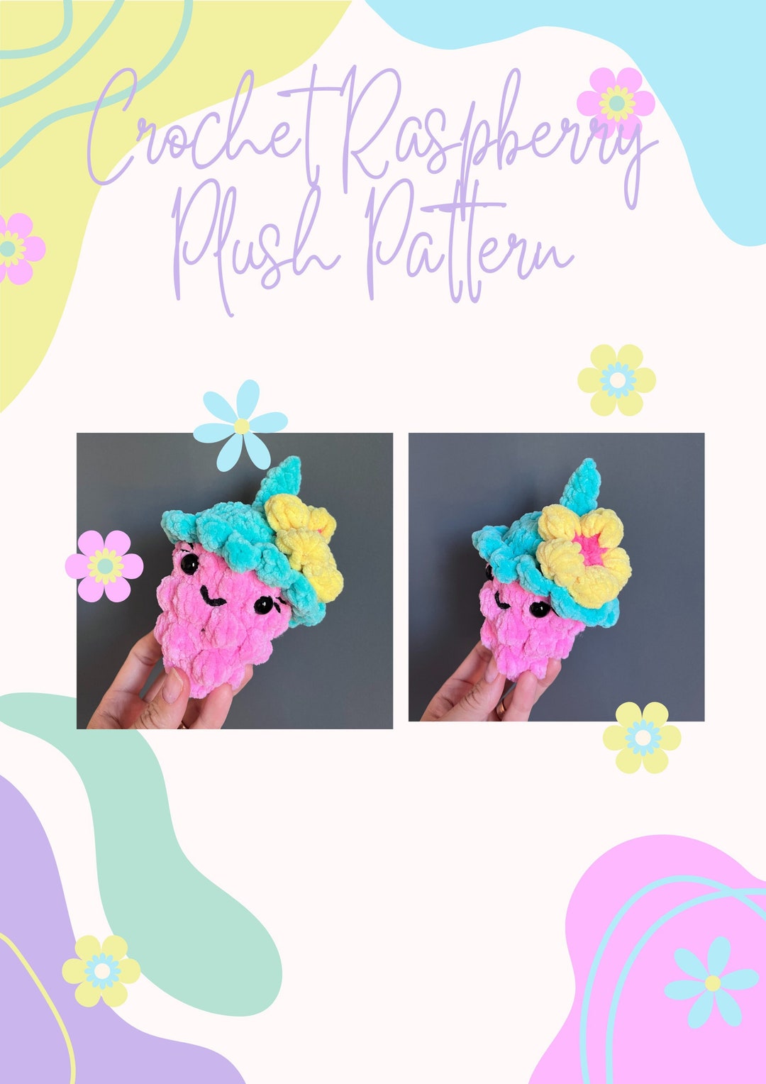 Crochet Pink Raspberry Plush Toy Pattern Only, Pdf - Etsy