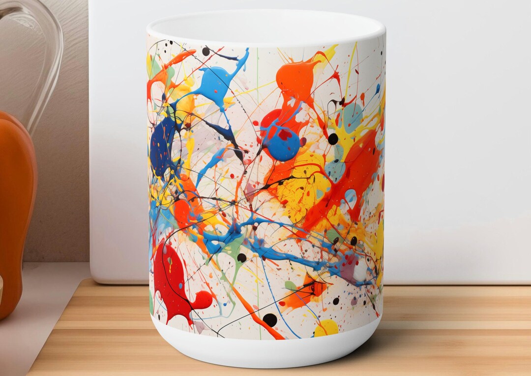 Jackson Pollock Inspired Ceramic Mug 2. 15oz - Etsy