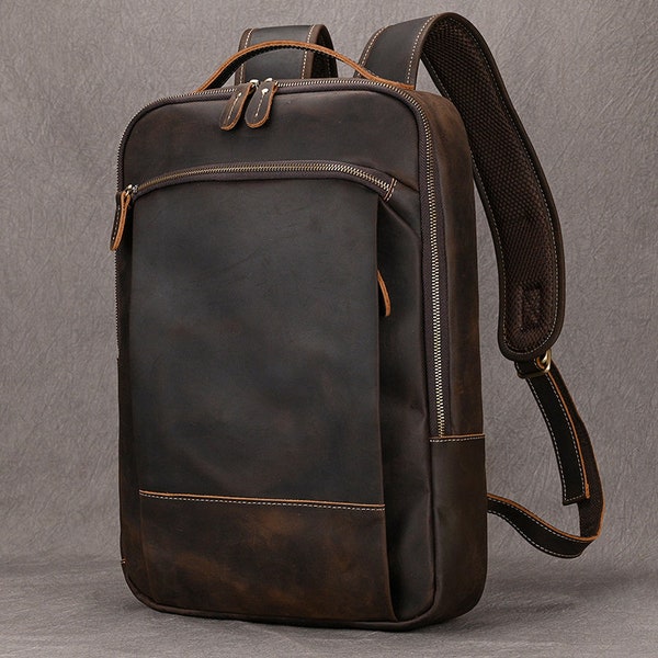 Leather Backpack - Etsy New Zealand