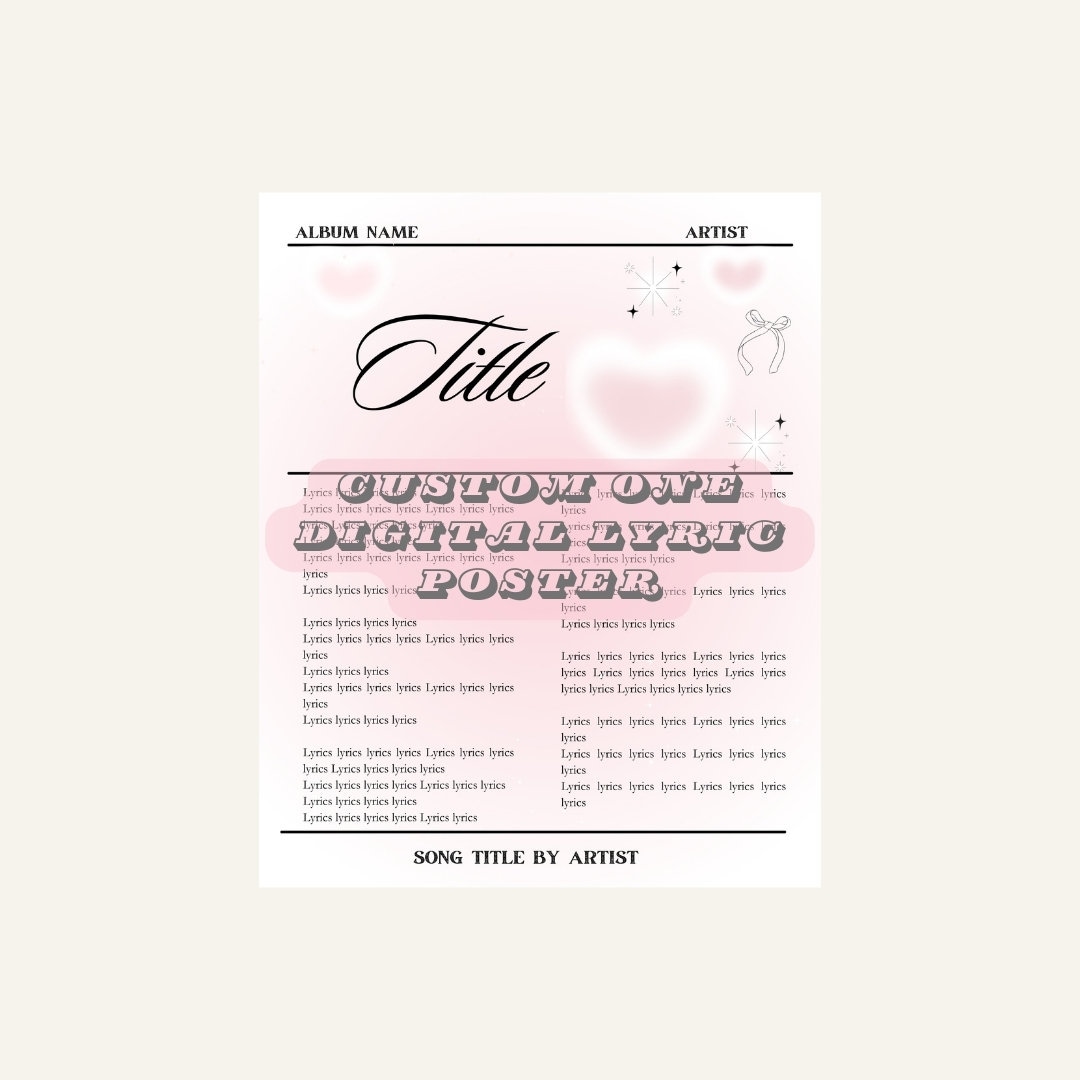 CUSTOM DIGITAL Coquette Lyrics Poster - Etsy