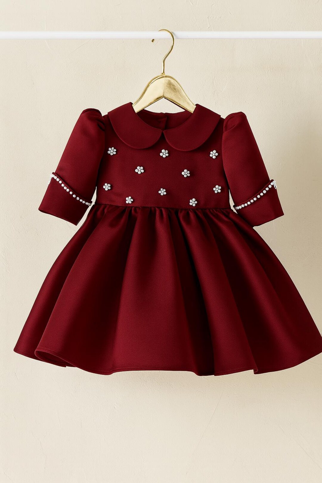 Girls Party Handmade Dress | Elegant Kids Formal Dress | Puff Sleeve ...
