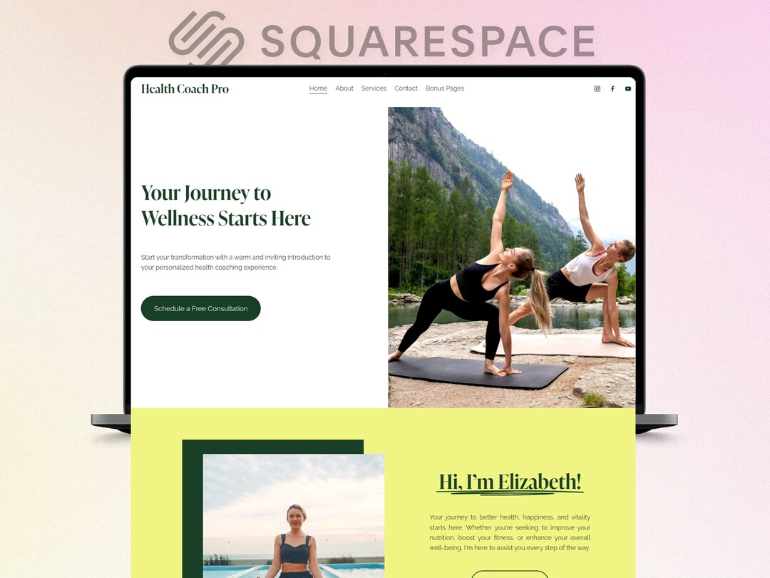 Squarespace Minimal Course Website Template for Health Coach and ...