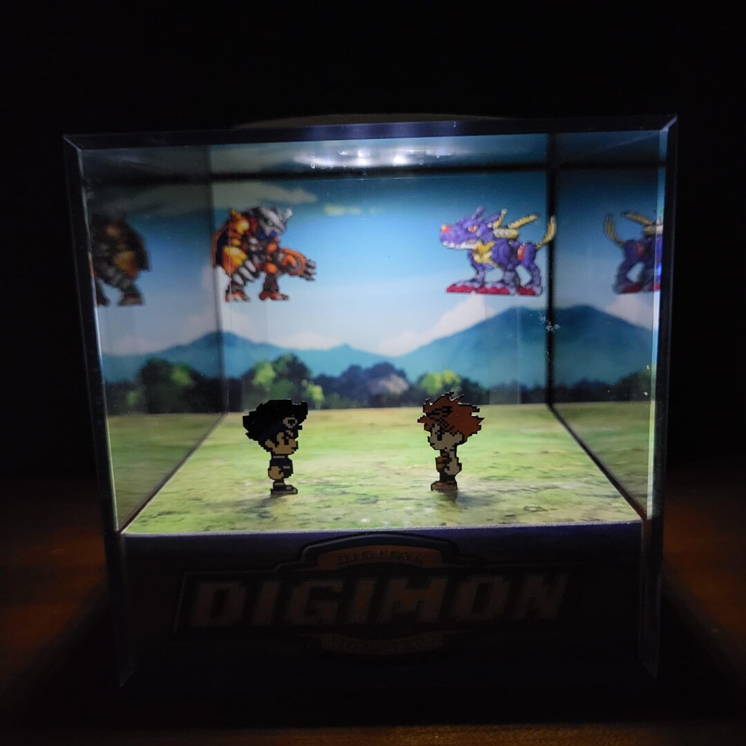 Digimon 3D Diorama With LED Lights Digimon 3D Cube Perfect Anime Gift ...