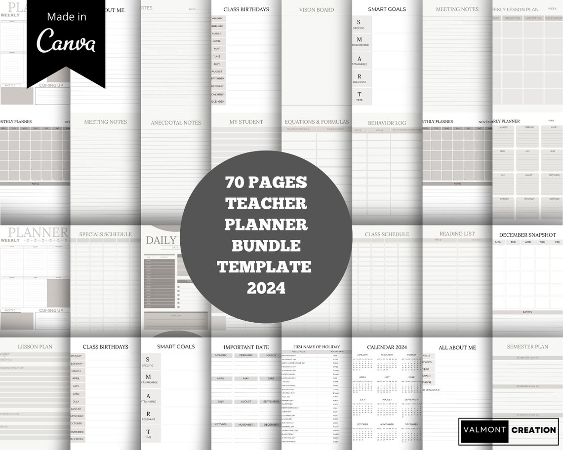 TEACHER PLANNER TEMPLATE 2024 - Etsy