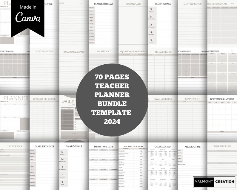 TEACHER PLANNER TEMPLATE 2024 - Etsy