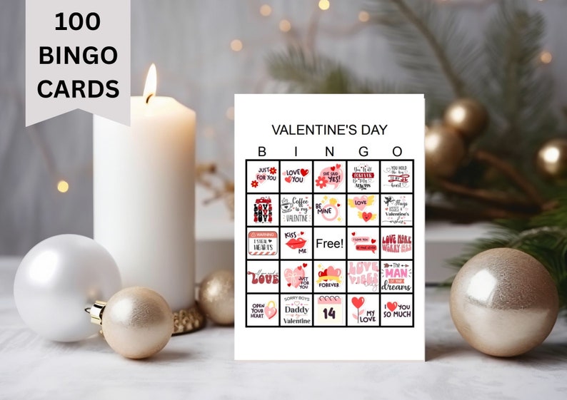 100x Tarjetas De Bingo San Valentin, Bingo De Fiesta De Cumpleaños ...