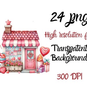 Cute Valentines Candy Shop Collection Clipart - 24 Png Files ...