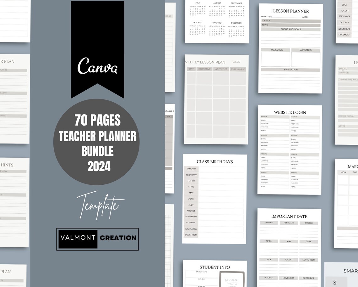 TEACHER PLANNER TEMPLATE 2024 - Etsy