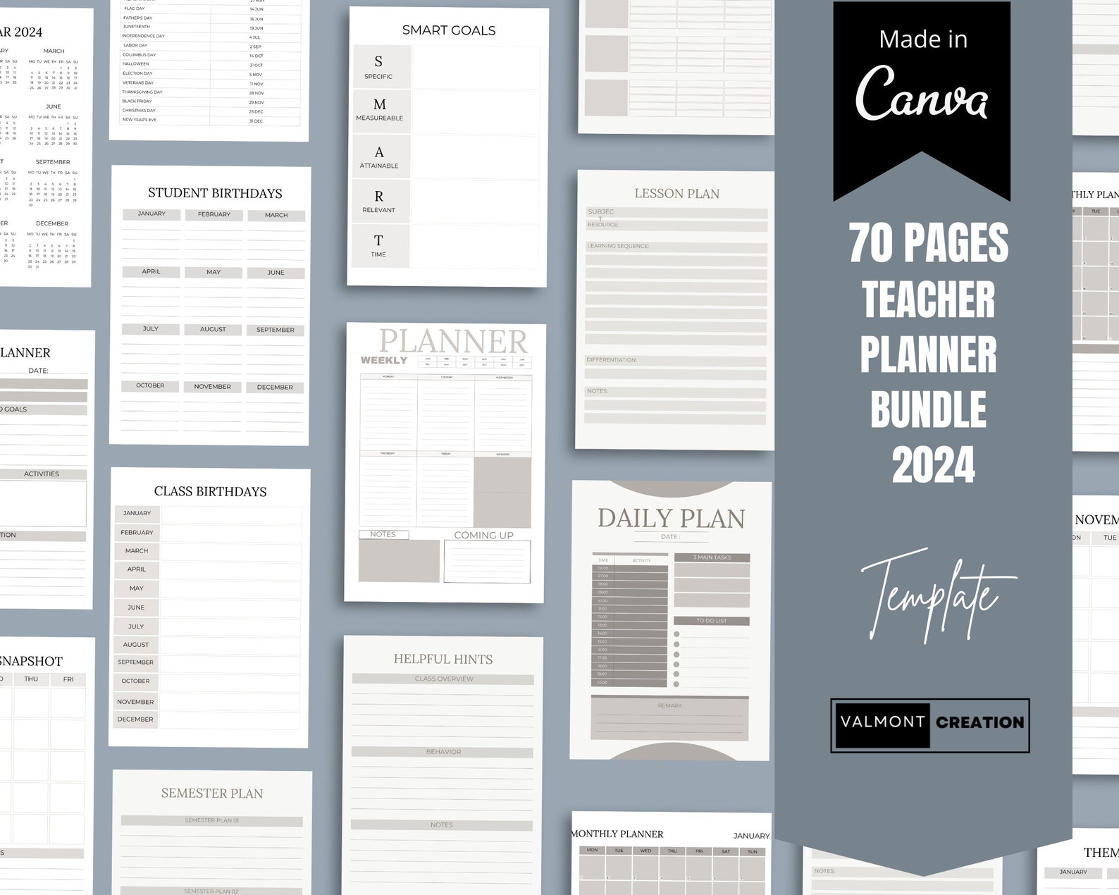 TEACHER PLANNER TEMPLATE 2024 - Etsy