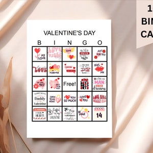 100x Tarjetas De Bingo San Valentin, Bingo De Fiesta De Cumpleaños ...