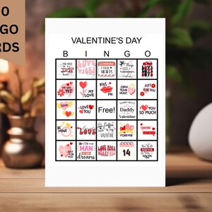 100x Tarjetas De Bingo San Valentin, Bingo De Fiesta De Cumpleaños ...