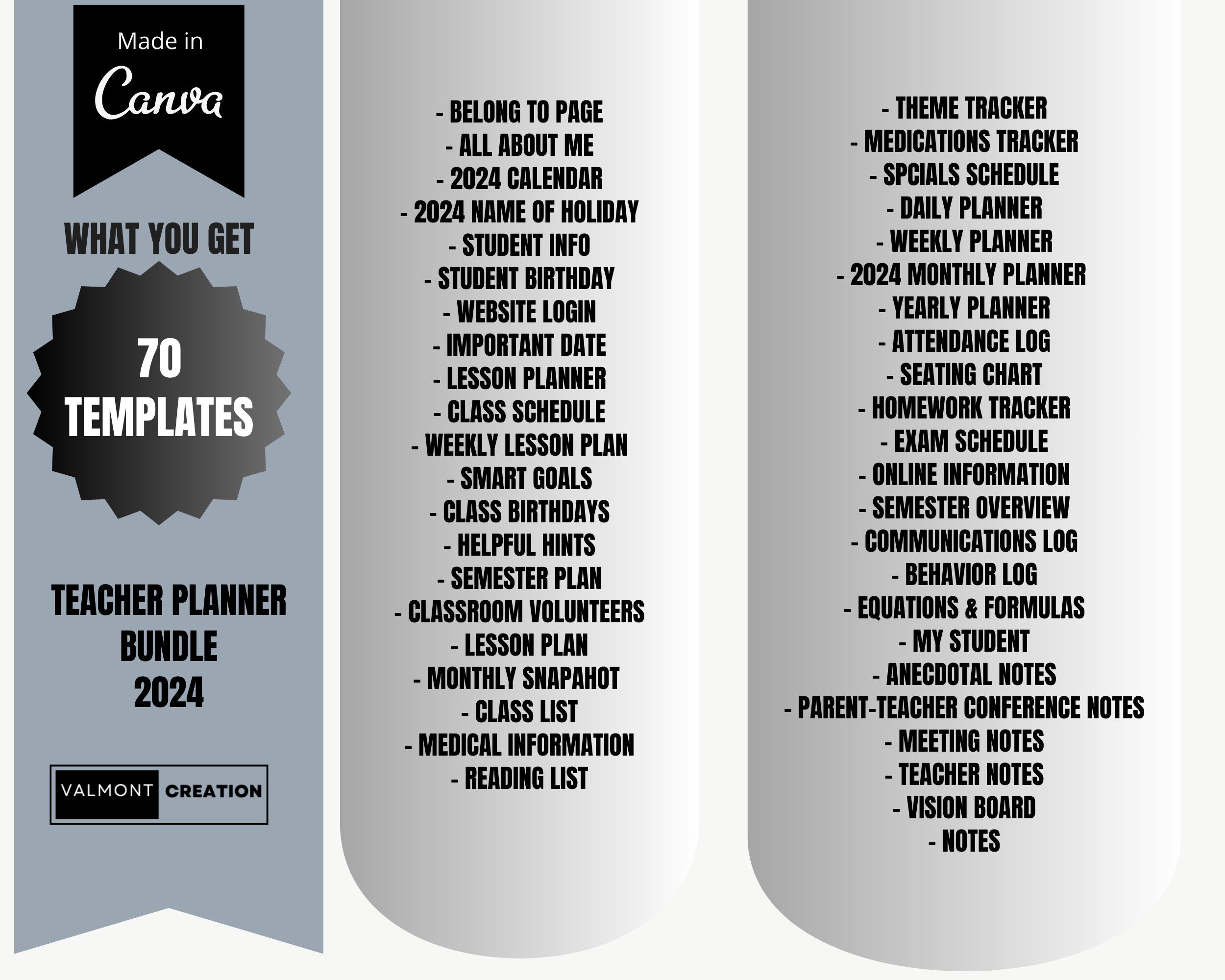 TEACHER PLANNER TEMPLATE 2024 - Etsy