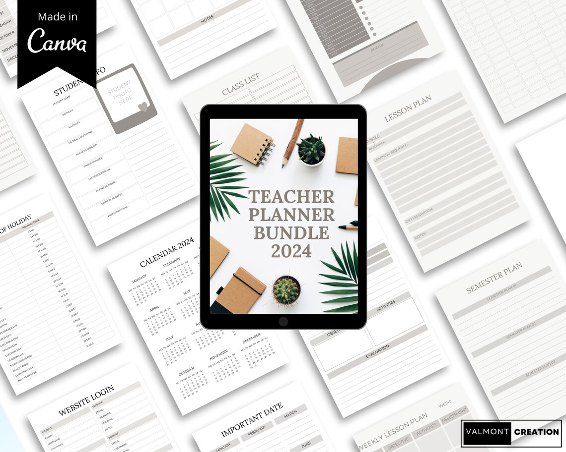 TEACHER PLANNER TEMPLATE 2024 - Etsy