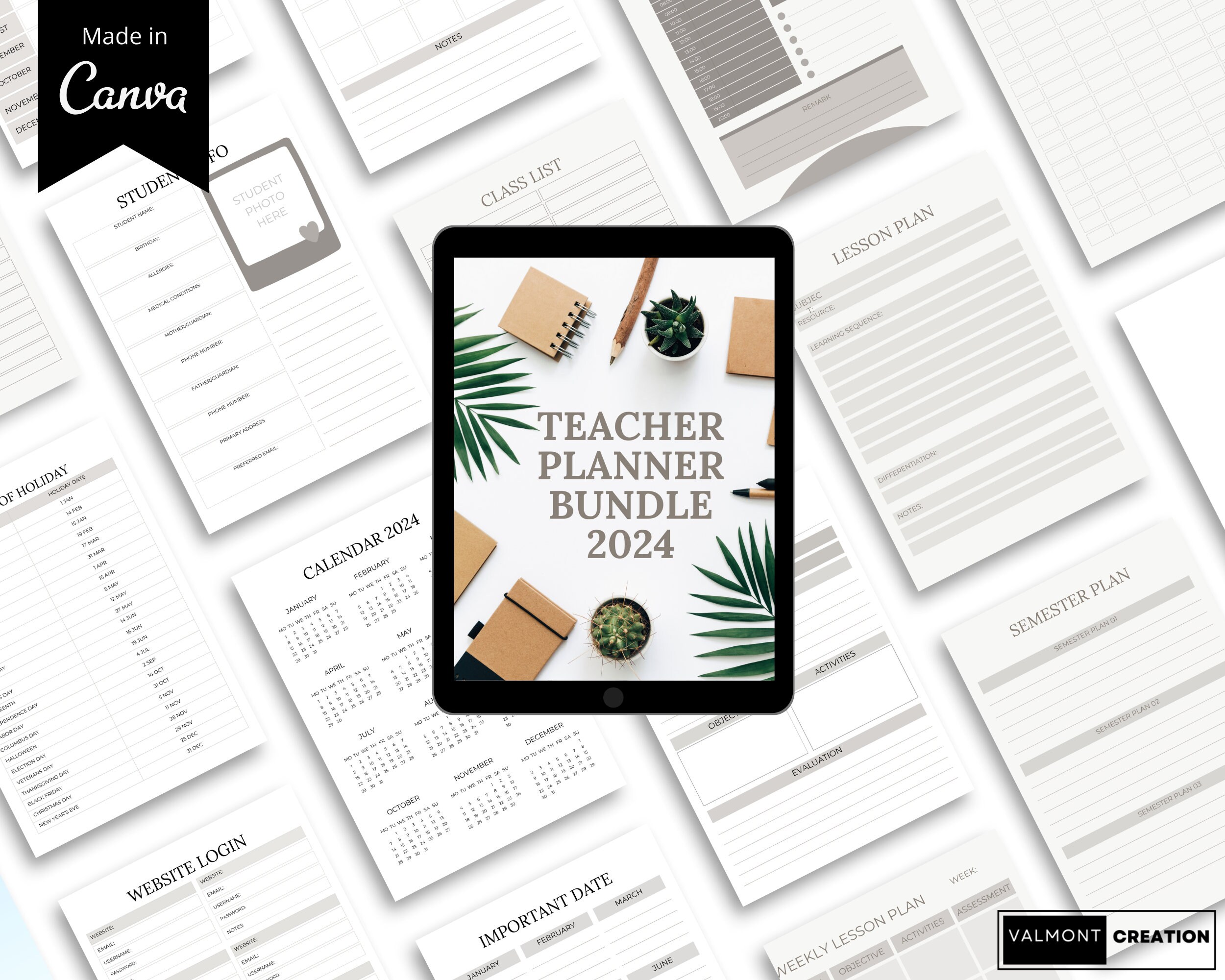TEACHER PLANNER TEMPLATE 2024 - Etsy