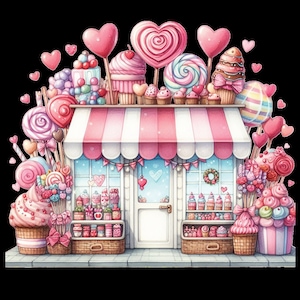 Cute Valentines Candy Shop Collection Clipart - 24 Png Files ...