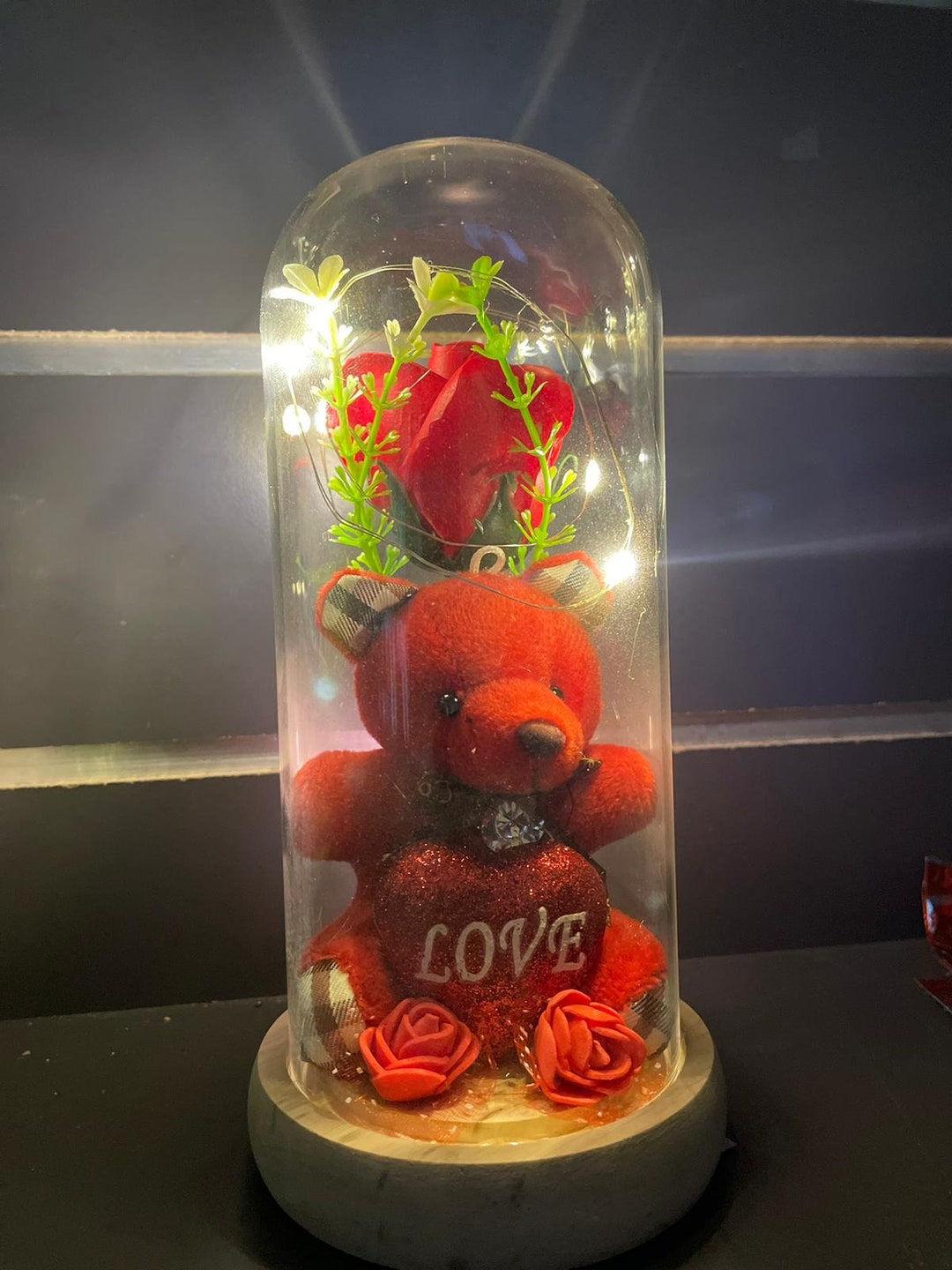 Teddy Bear Glass Dome - Etsy