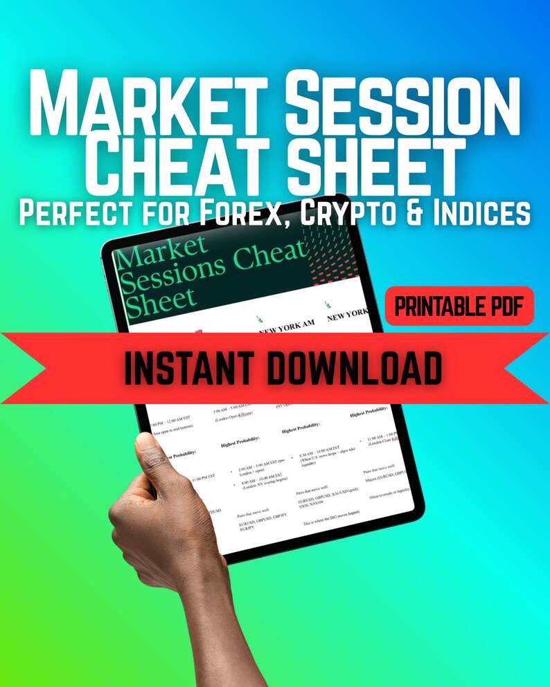 Market Session Cheat Sheet | Forex Sessions - Etsy