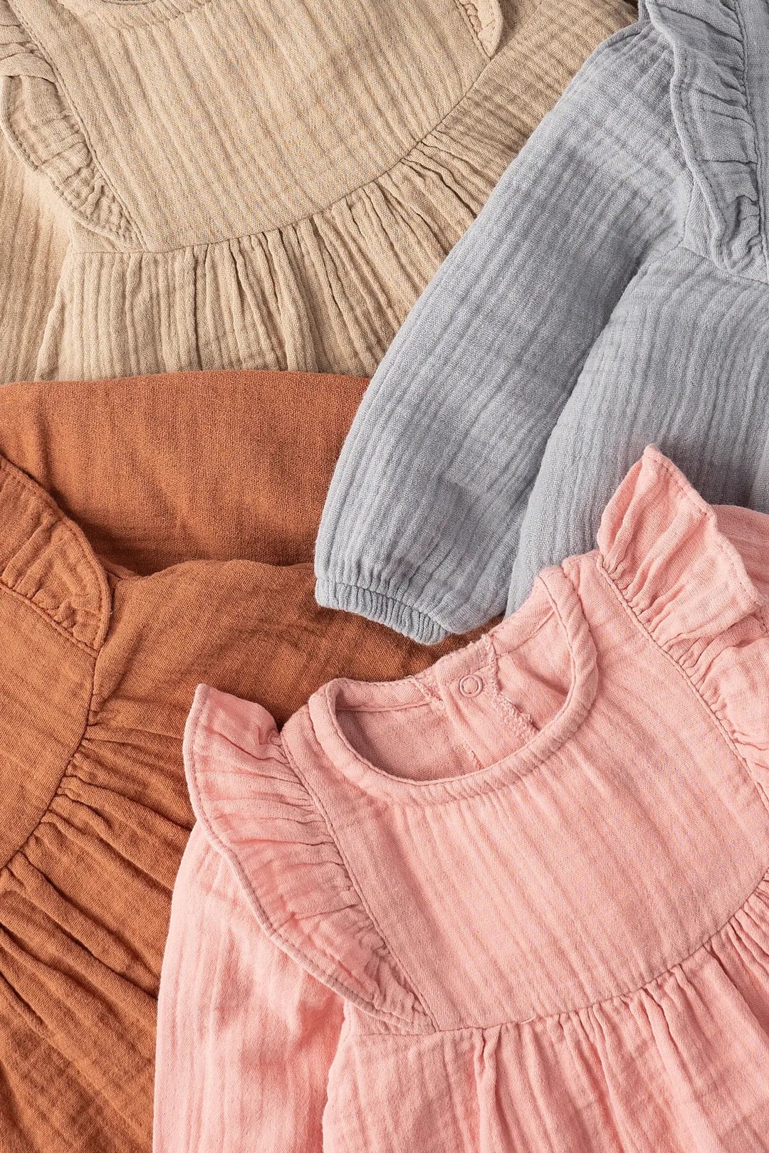 Ruffle Detailed Muslin Dress, Girls Muslin Dress, Toddler Girl Dress ...