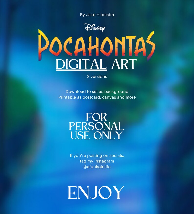Disney's Pocahontas DIGITAL Art - Etsy