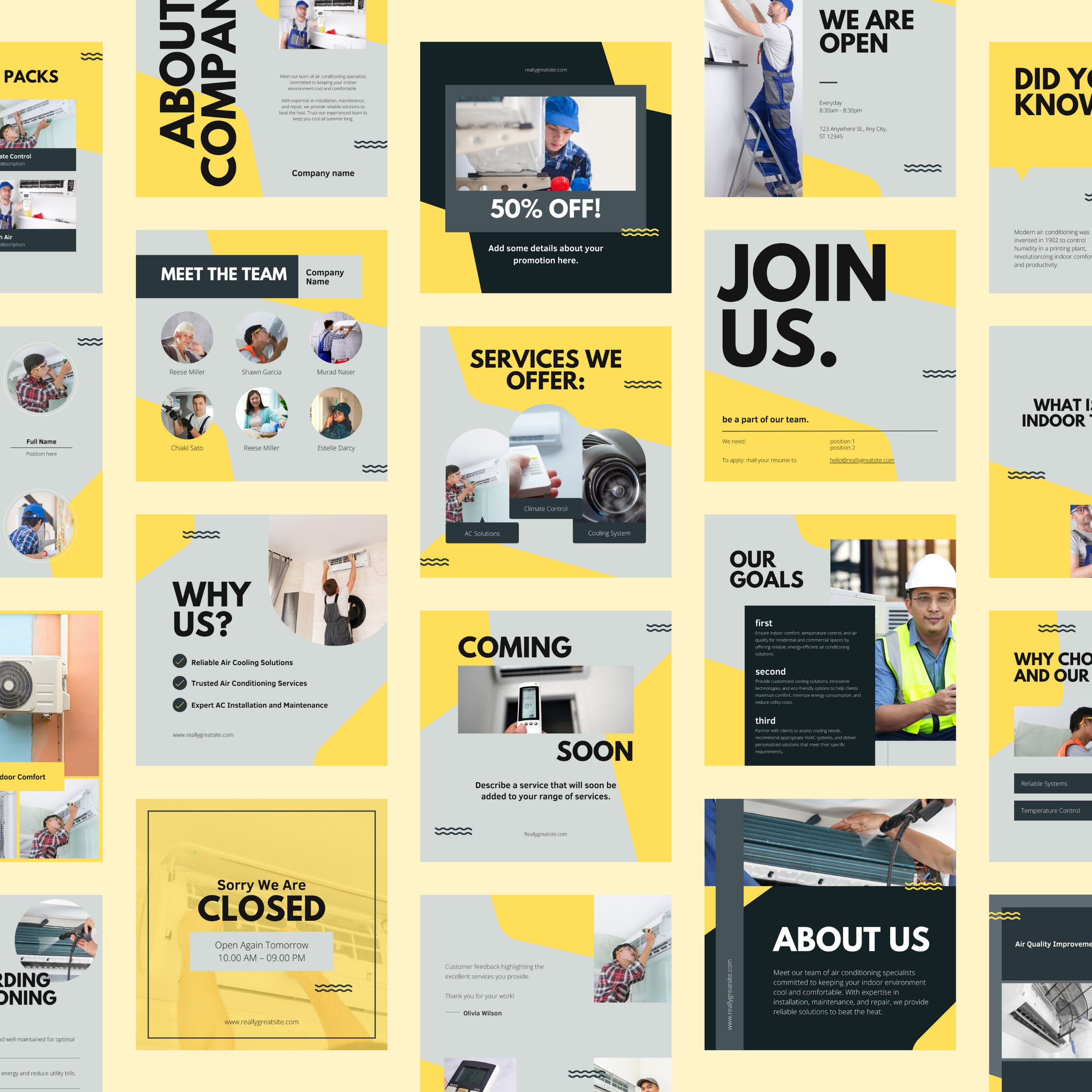 90 HVAC Instagram Post Templates for Canva, Heating Ventilation Air ...