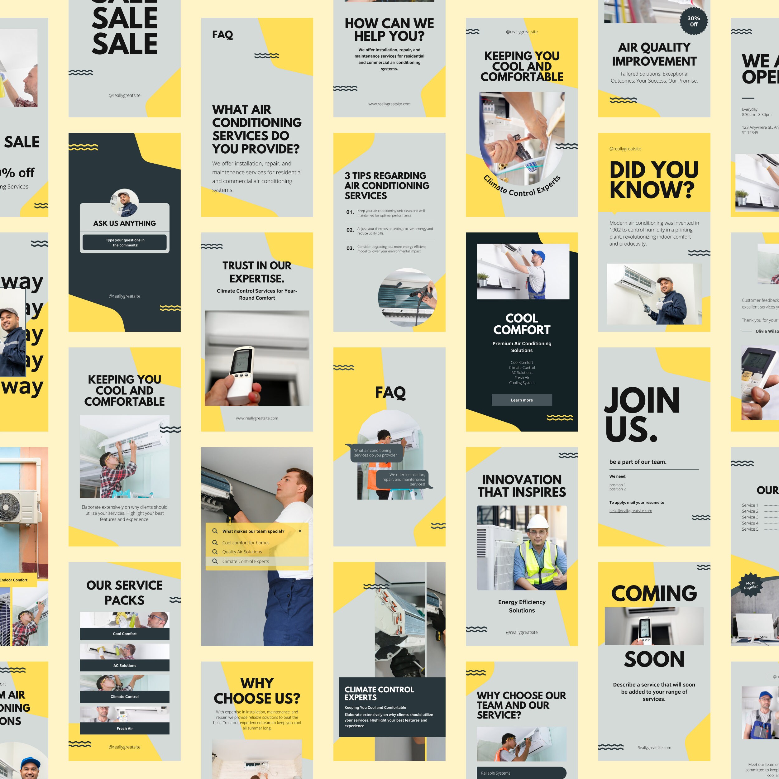 90 HVAC Instagram Post Templates for Canva, Heating Ventilation Air ...