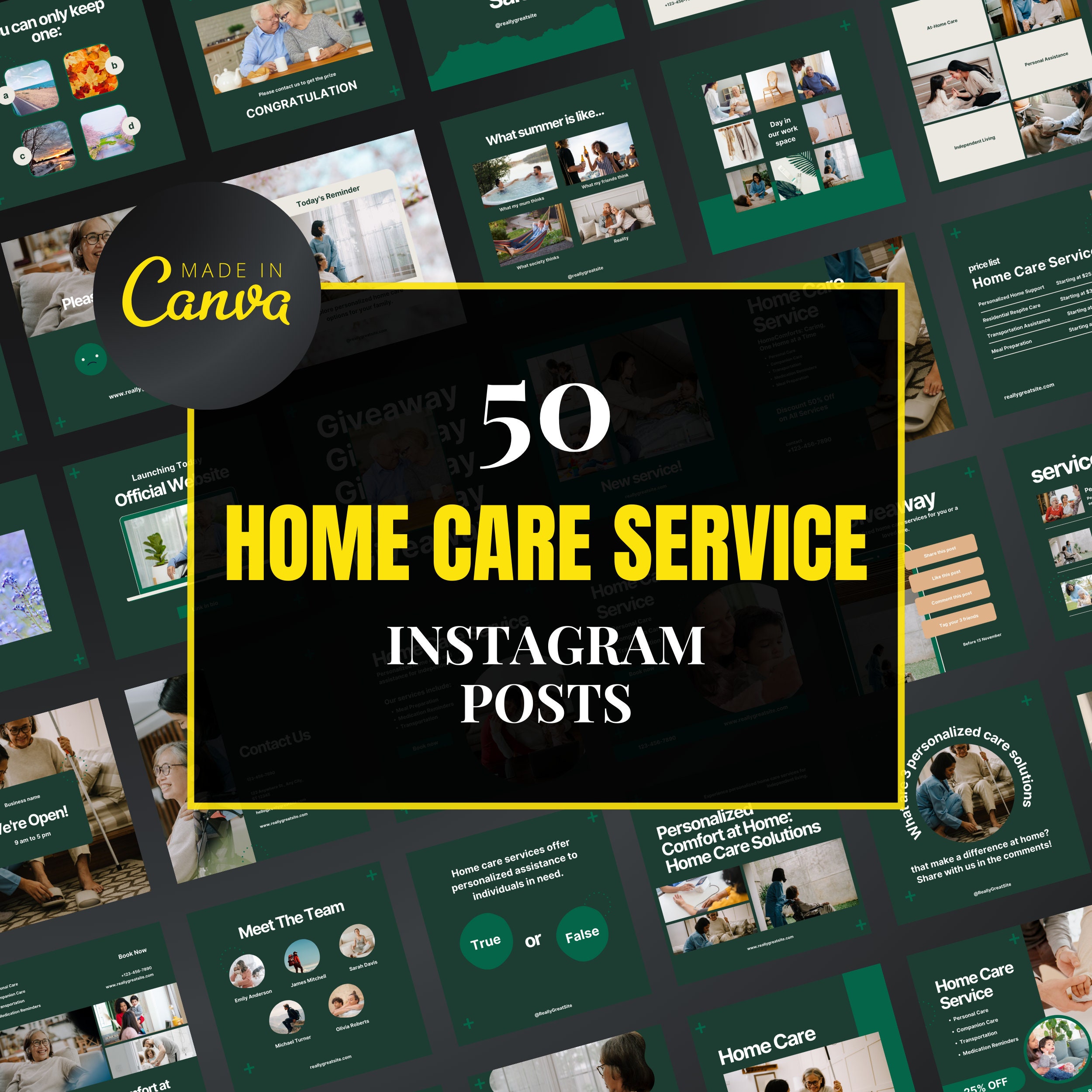 Home Care Service Canva Template, Instagram Post Templates for Home ...