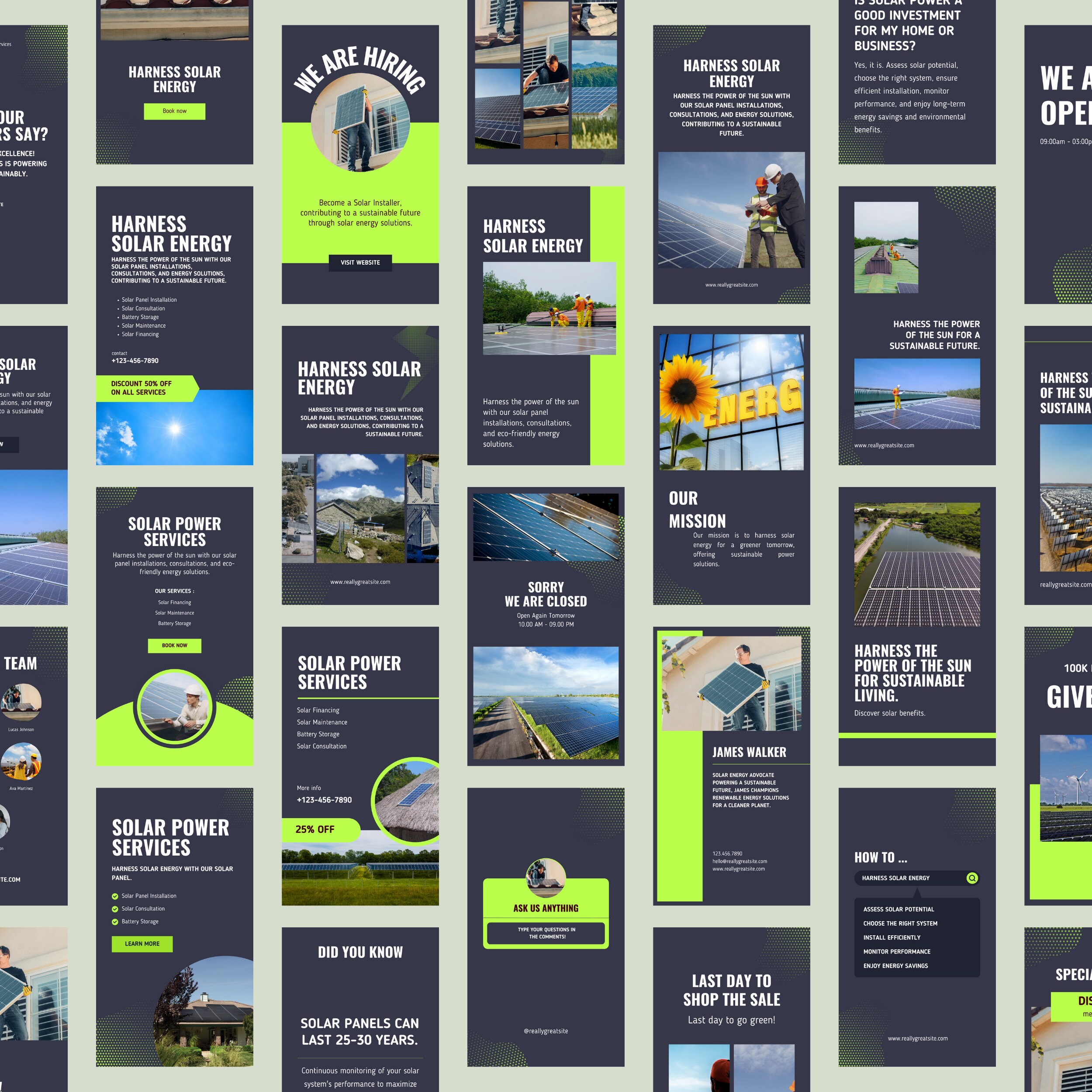 70 Solar Power Service Instagram Post Templates for Canva, Solar Power ...