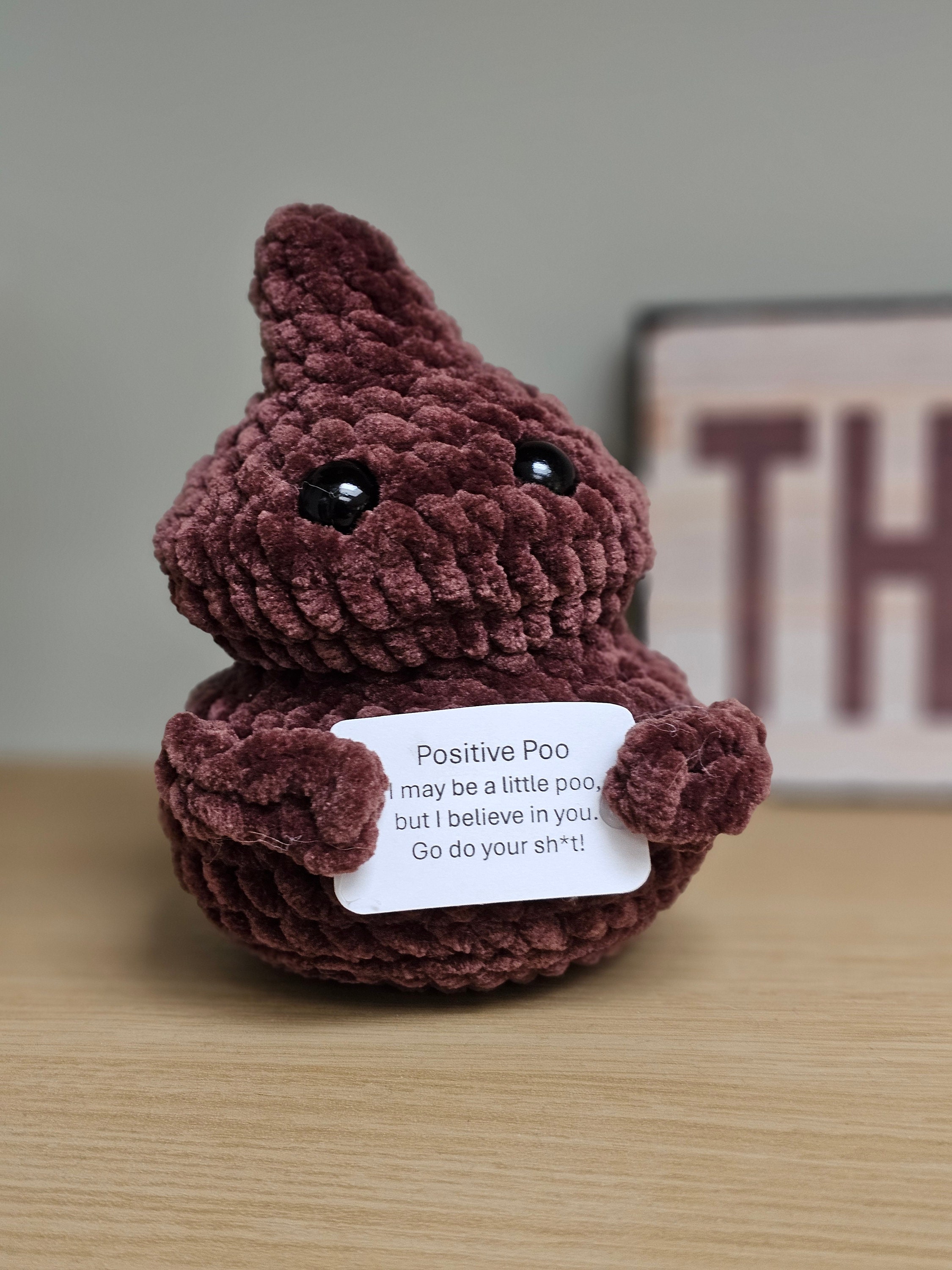 Positive Poo, Plushie, Amigurumi, Crochet, Poop, Desk Pall, Handmade ...